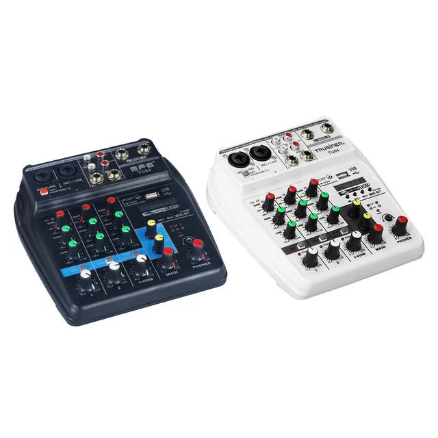 4 CHANNEL USB Audio Mixer Mixing Console Bluetooth 48V Phantom £36.77 ...