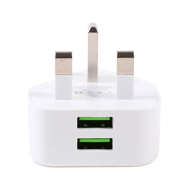 UK PLUG SINGLE USB Double USB Adapter Mains USB Adaptor Wall Charger ...
