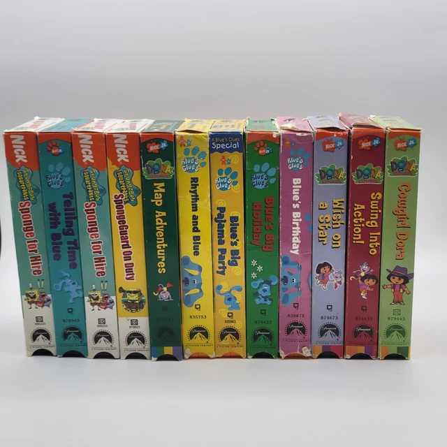 VHS LOT OF 12 Nickelodeon & Nick Jr Spongebob Dora the Explorer Blues ...