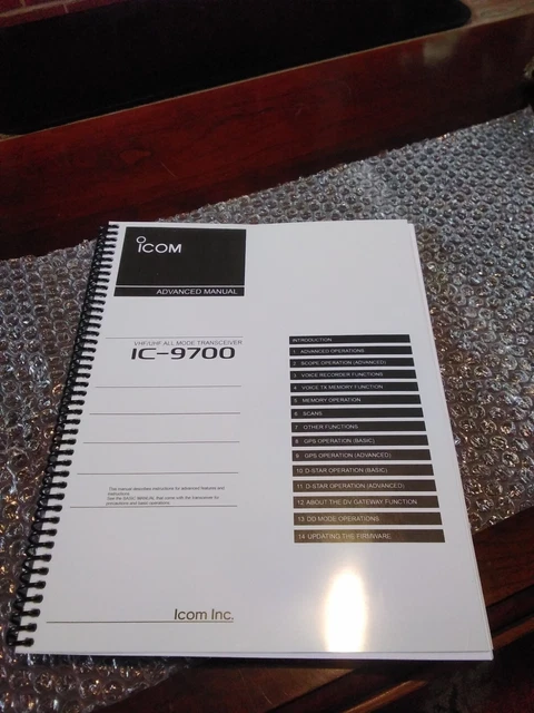 ICOM IC-9700 ADVANCED Instruction Manual: Full Color & Coil Bound $15. ...