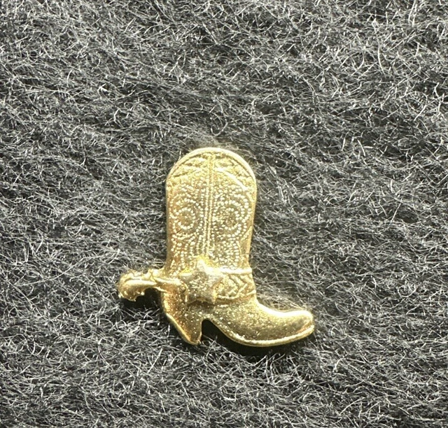COWBOY BOOT SPUR Gold Tone Small Pin Lapel Enamel Collectible Vintage ...
