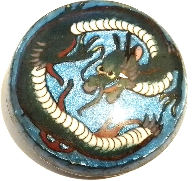 19C RARE JAPANESE Fine Wire Ginbari Cloisonne Bronze Box Pot Fine 3 ...