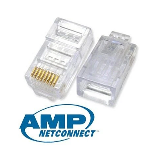 20X RJ45 GOLD-PLATED AMP RJ45 CAT6 CAT5E Modular Plugs Network ...
