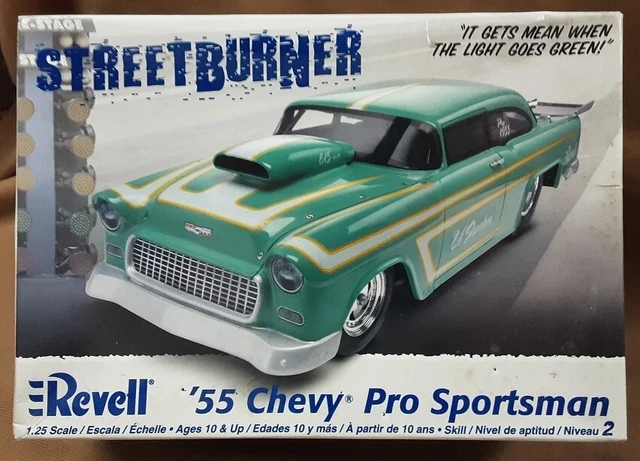 REVELL 1/25 scale 1955 Chevy Pro Sportsman Drag Car Plastic Model Kit ...