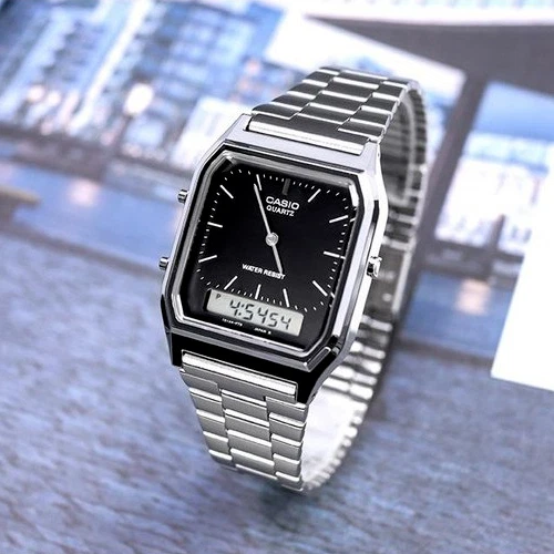 CASIO WATCH ORIGINAL AQ-230A-1D Retro Vintage Series Digital Unisex ...