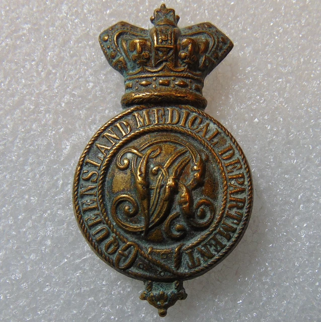QUEENSLAND MEDICAL DEPARTMENT Queen Victoria Cap Badge £9.99 - PicClick UK