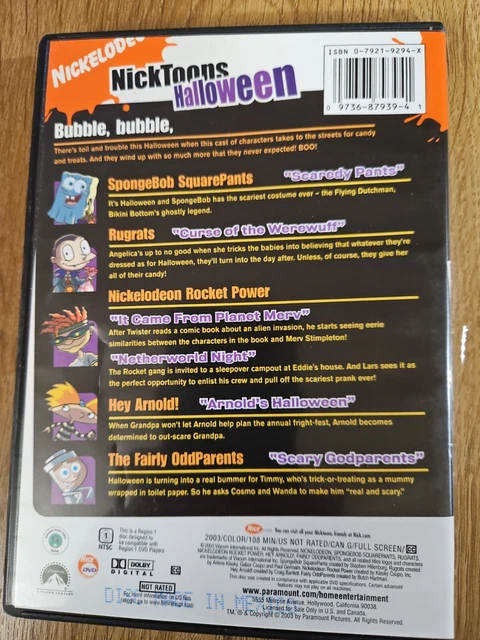 NICKTOONS: HALLOWEEN (DVD, 2003) Nickelodeon Spongebob Rugrats Rocket ...