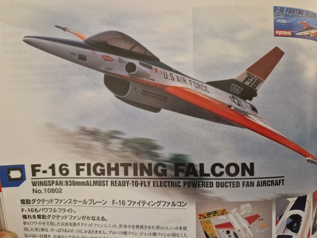 RARE AVION KYOSHO JET F-16 70 mm EDF - 935 mm envergure EUR 284,34 ...