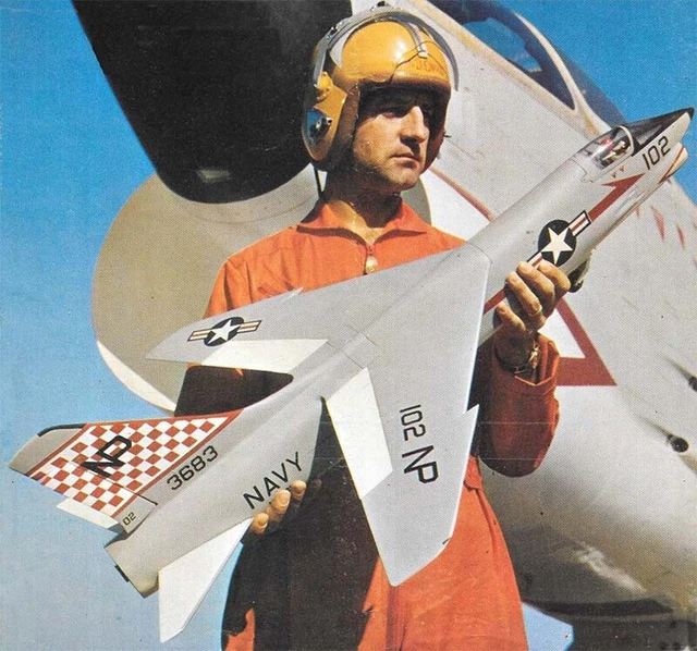 MODEL AIRPLANE PLANS (UC): Crusader F8U 27" Super-Scale Dyna-Jet Model ...