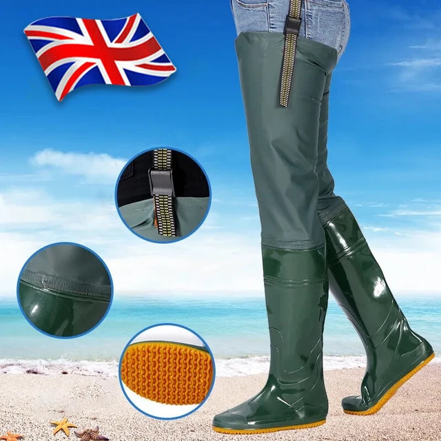 NYLON THIGH HIP Waders Waterproof Fly Coarse Fishing Muck Wader Thigh ...