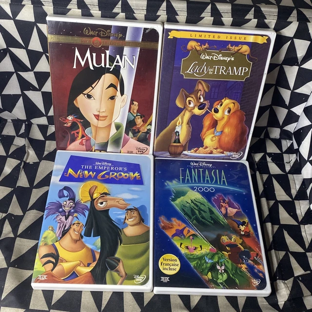 DISNEY DVD LOT : Fantasia Mulan Lady And The Tramp Emperor’s New Groove ...