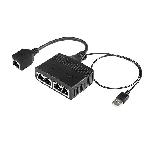 RJ45 NETWORK SPLITTER Adapter Ethernet Cable Splitter 1 to 4 Internet ...