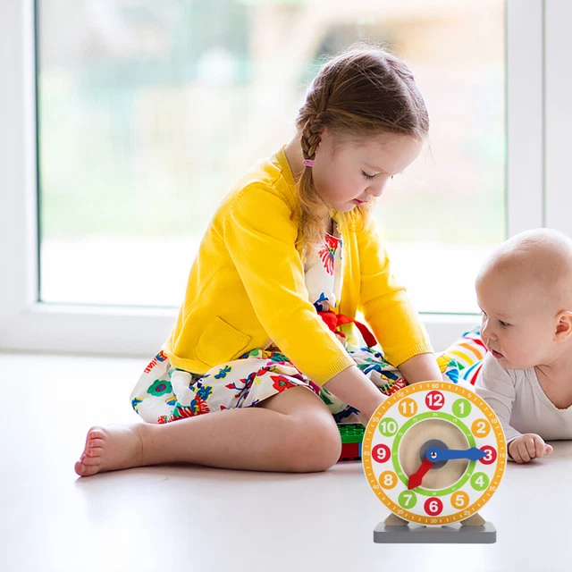 WOODEN MONTESSORI TEACHING Clock Math Puzzle Numbers 1-12 £17.89 ...
