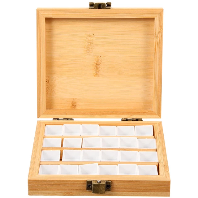 FÄCHER FARBKOFFER FARBLICH Gemischter Teller Aquarellfarbkasten Farbbox ...