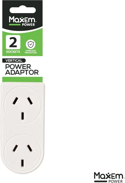 2 SOCKET VERT Hand Side Double Adaptor $10.99 - PicClick AU