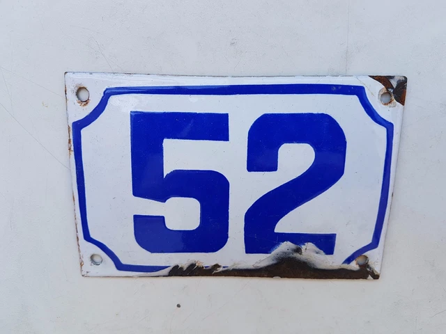 VINTAGE PRE ISRAEL STATE PALESTINE enamel porcelain number 52 house ...