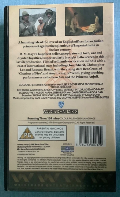 THE FAR PAVILIONS VHS CASSETTE VIDÉO WARNER BROTHERS Ben Cross ...
