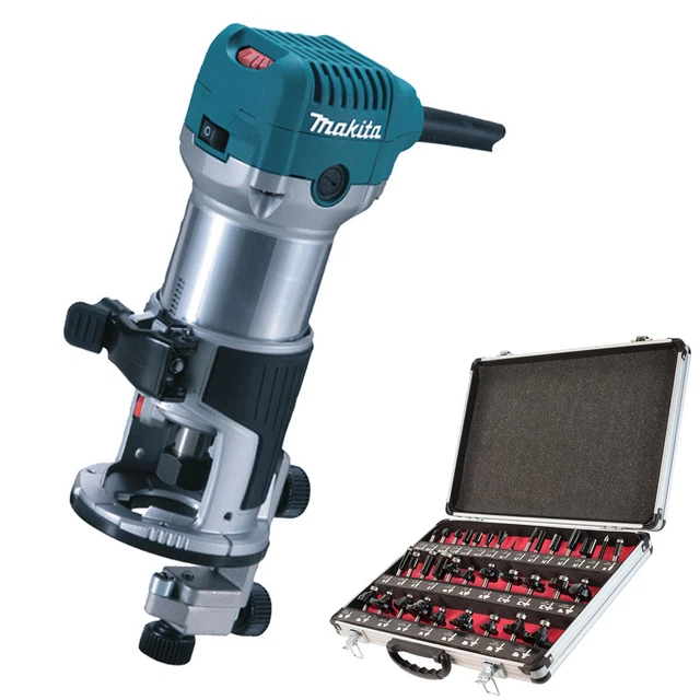 MAKITA RT0702CX4 1/4& Router Trimmer Variable Speed 240V & 35 Piece ...