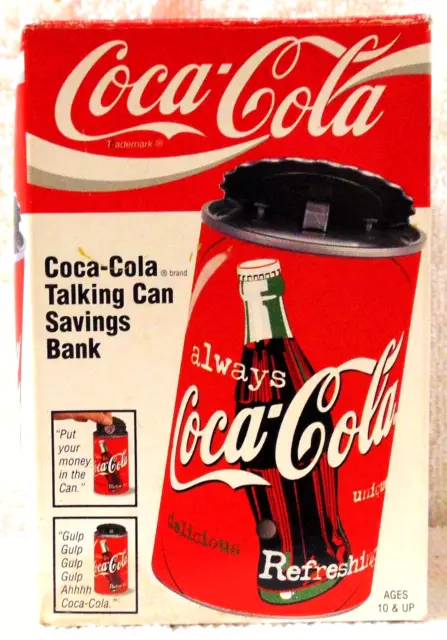 Vintage Talking Coke Can Bank Coca Cola 1990s W Box Tested Works £16.99