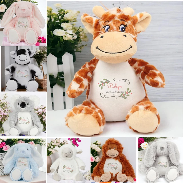 PERSONALISED MY FIRST Christmas - Holly Scroll Plush Toy | Custom Kids ...