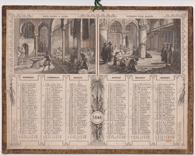 20,2X26 CM - Italia - CALENDARIO per l'anno 1848 - Vues d'ALGERIE après ...