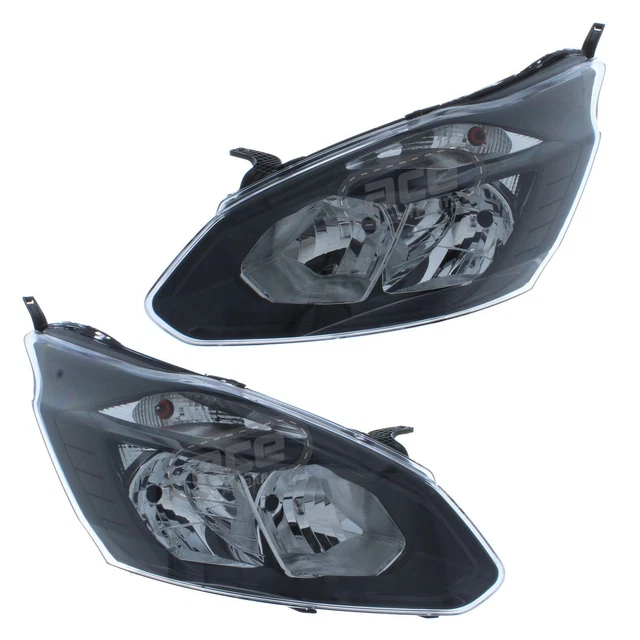 FORD TRANSIT CUSTOM Van 2012-2018 Headlights Headlamps Black 1 Pair ...