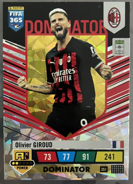 PANINI ADRENALYN FIFA365 2022-2023 Dominator OLIVIER GIROUD card n. 351 ...