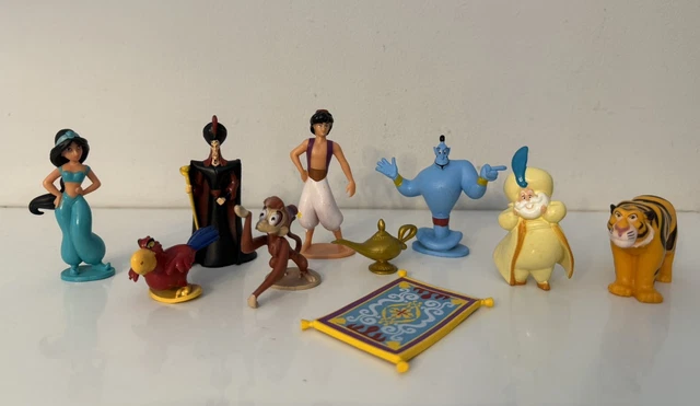 DISNEY ORIGINAL ALADDIN Rajah Tiger Genie Jafar Lago Abu Sultan Set ...