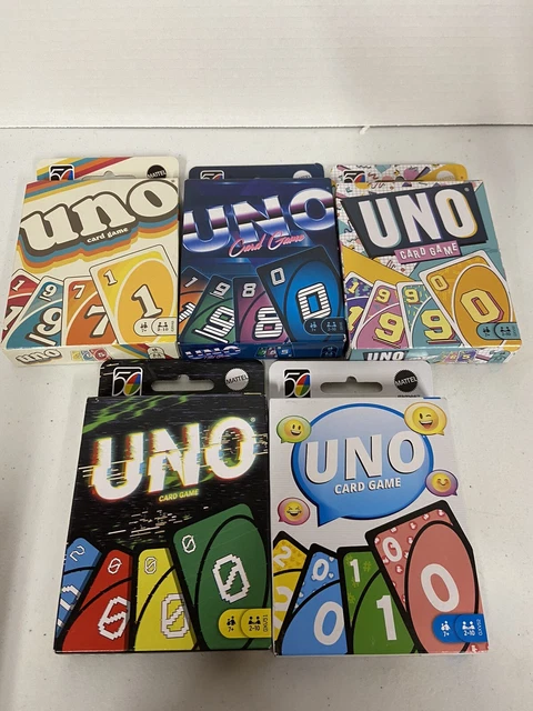 MATTEL UNO 50TH Anniversary Iconic Series: 5-Pack, Decades (70s 80s 90s ...