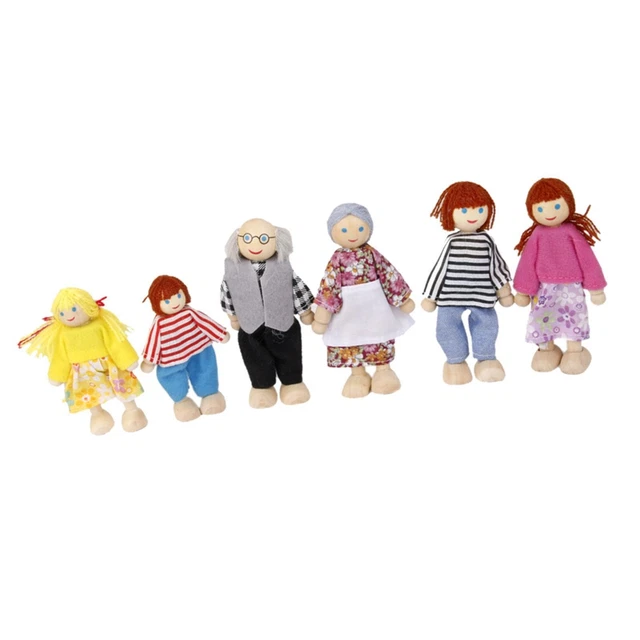 6-PIECES DOLL FAMILY for Dollhouse Mini People Figures, £10.57 ...