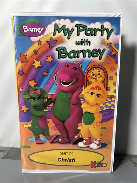 MY PARTY WITH BARNEY Rare OOP Custom VHS Video Kideo Starring Christi Purpl Tape £28.21 ...