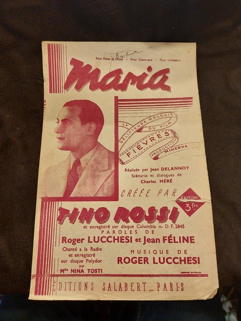 SPARTITO MARIA TINO Rossi Sheet Music EUR 16,05 - PicClick IT