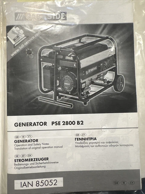 PARKSIDE PSE 2800 b2 petrol generator £129.00 - PicClick UK