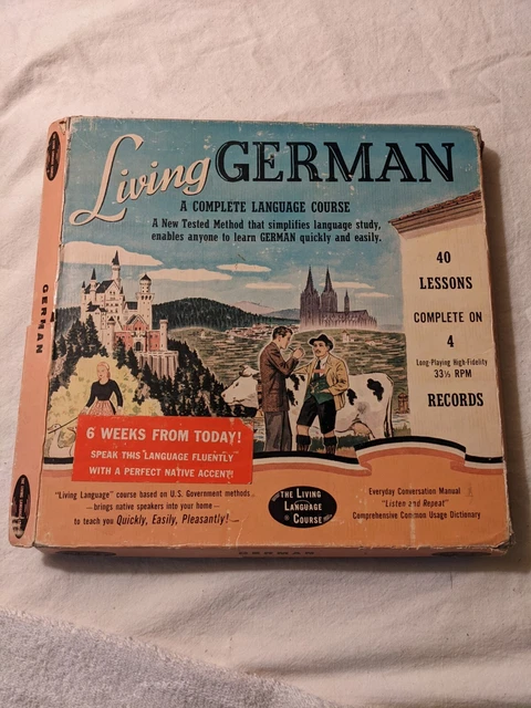VINTAGE 1956 LIVING German Language Course 40 Lessons Complete On 4 Lp ...