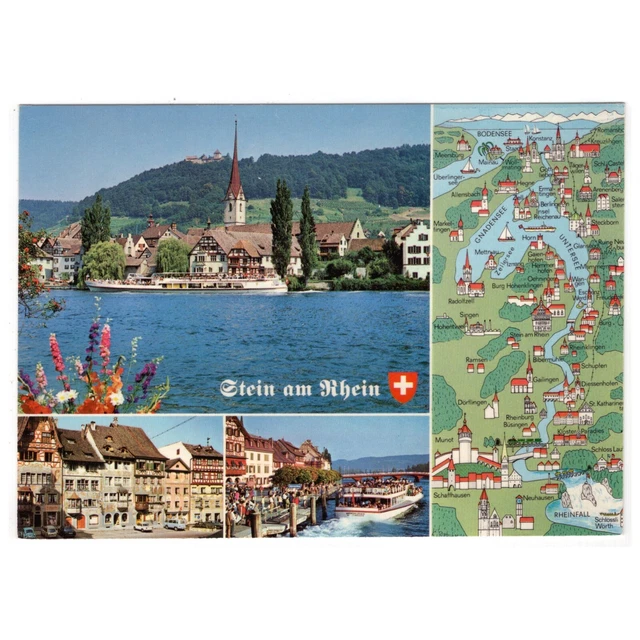 AK STEIN AM Rhein (Schweiz), Landkarte, MAP, Panorama (Konstanz ...