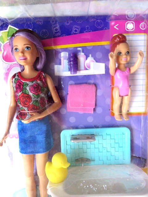 BARBIE SKIPPER BABYSITTERS Inc Bathtime Playset With Toddler Kids NIB ...