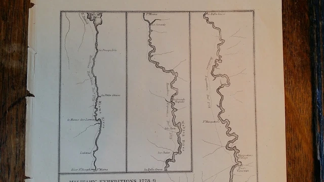 1778 - 1779 Military Expeditions Antique Map Plan American ...