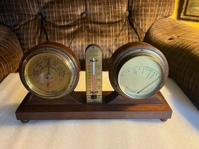 VINTAGE DECO 1930S SELSI Weather Station Wood Case- Made In Germany ...