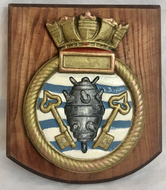ROYAL NAVY MINESWEEPER Boat Badge, Tampion, Wall Crest, M1181 HMS ...