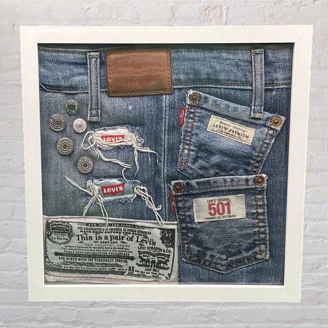 LEVI'S 501 TEXTURE Art Framed Levi's jeans denim Montage - Vintage wall ...