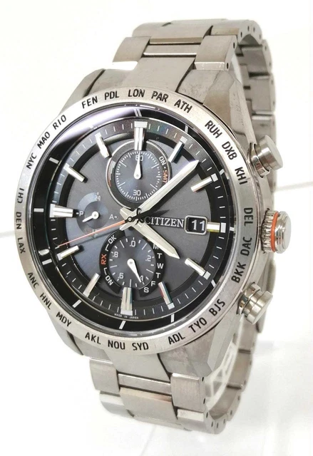 CITIZEN H800-T025862 ECO-DRIVE Titane Jour Date Solaire Montre Hommes ...