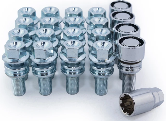 FITS VW TRANSPORTER T4 T5 T6 M14x1.5 37mm OEM Wheel Bolts + Locking Set ...