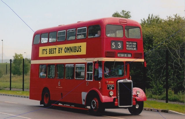 BUS PHOTO CITY Of Manchester 3706 Photograph 3706Vm Picture Leyland ...