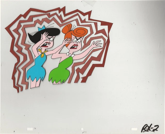 The Flintstones Animation Cels Of Betty Rubble And Wilma Flintstone With Coa 37500 Picclick