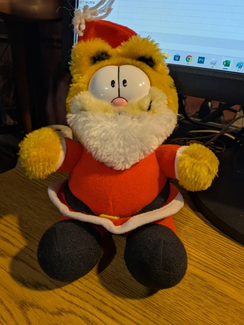 RARE VINTAGE GARFIELD Santa 1990 McDonalds Christmas Plush Stuffy 6 ...