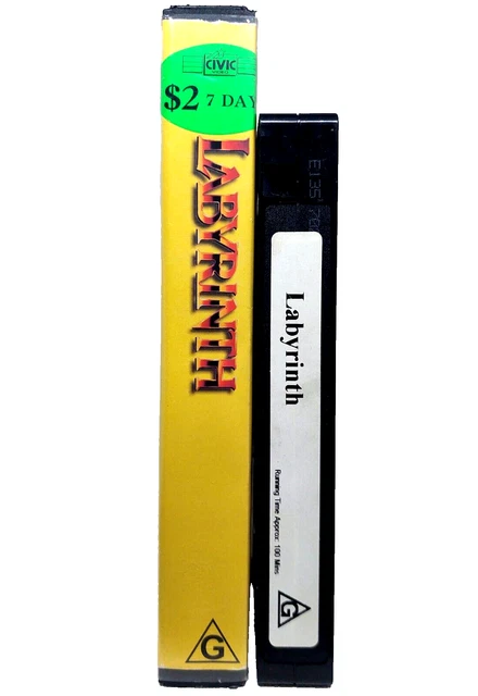 LABYRINTH VHS PAL Extremely Rare EX-RENTAL Big Box TESTED 1986 David ...