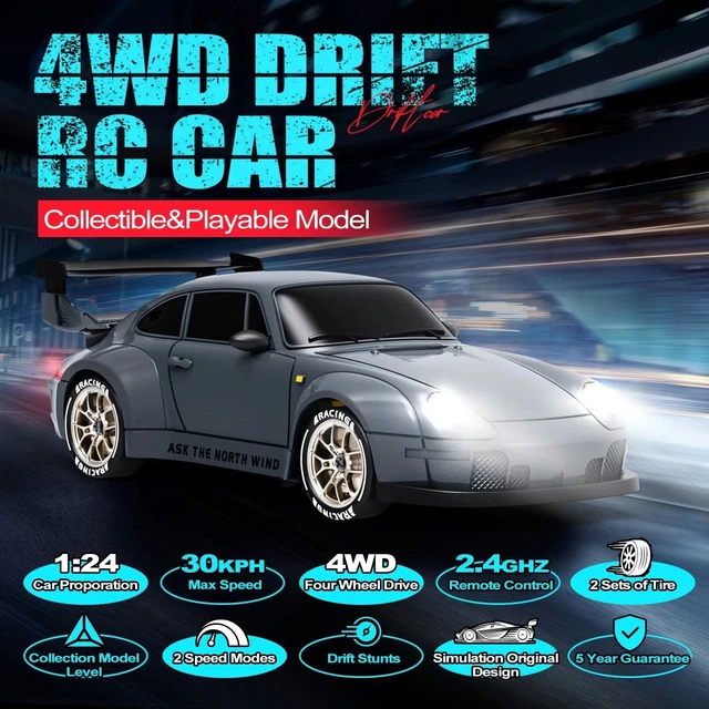 1:24 4WD RC Drift Car Porsche 30 km/h High Speed Remote Control Racing ...