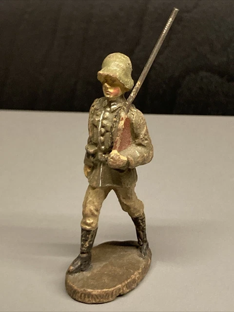 ELASTOLIN MILITÄR SOLDAT Wachmann in Uniform mit Gewehr WW2 Lineol Massefigur EUR 3,00 - PicClick DE