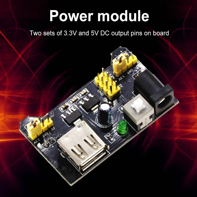 POWER SUPPLY MODULE 3.3V 5V Breadboard Power Module for MB102 ...