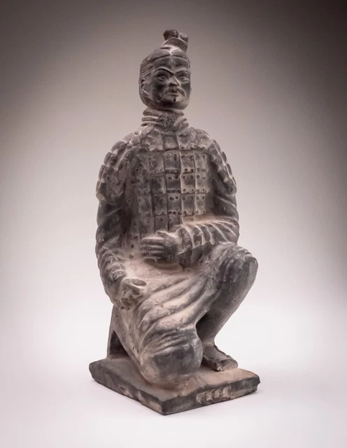 VINTAGE CHINESE TERRACOTTA Warrior Soldier Kneeling Reproduction Clay ...